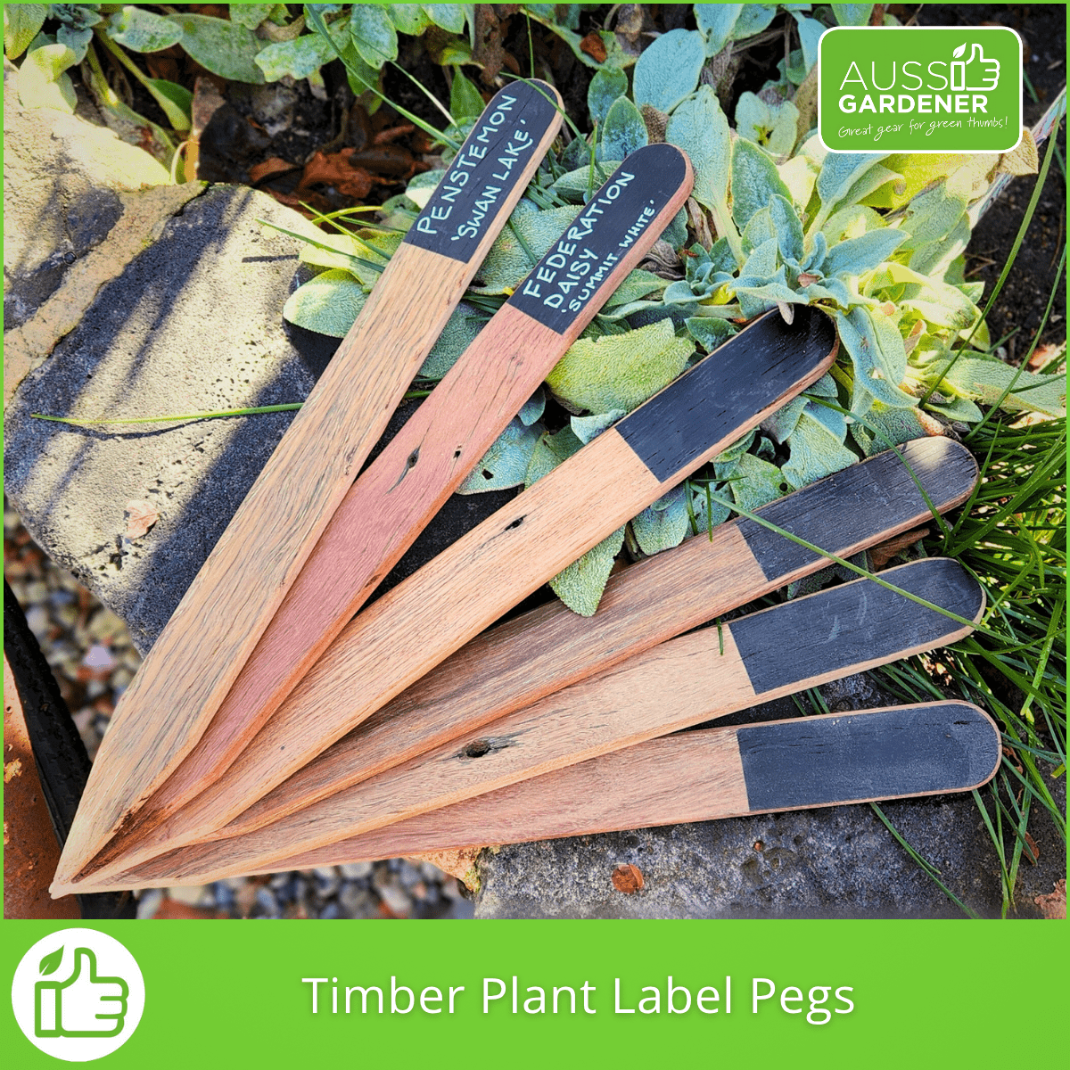 Hand-Crafted Timber Plant Label Pegs - Aussie Gardener