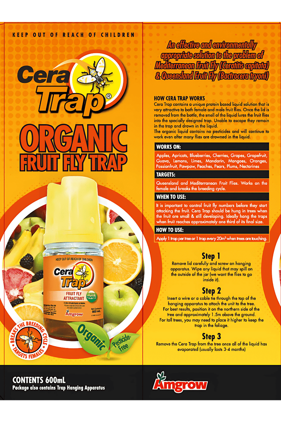 Amgrow Cera Trap - Buy Amgrow Cera Organic Fruit Fly Trap — Aussie Gardener