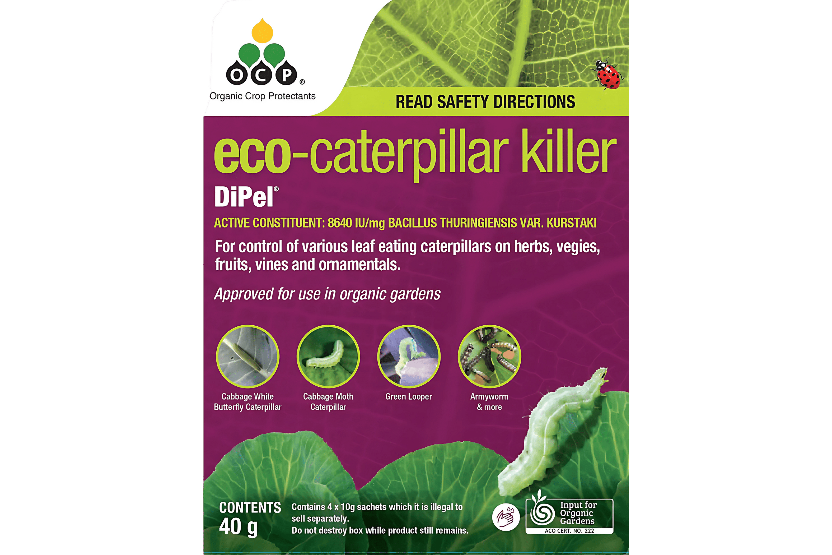 OCP DiPel Eco-Caterpillar Killer 40g Organic | Aussie Gardener