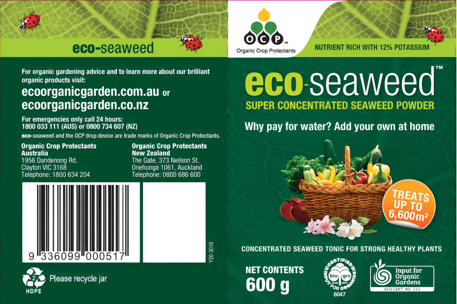 OCP Eco-Seaweed 600g Organic Soluble Fertilizer — Aussie Gardener