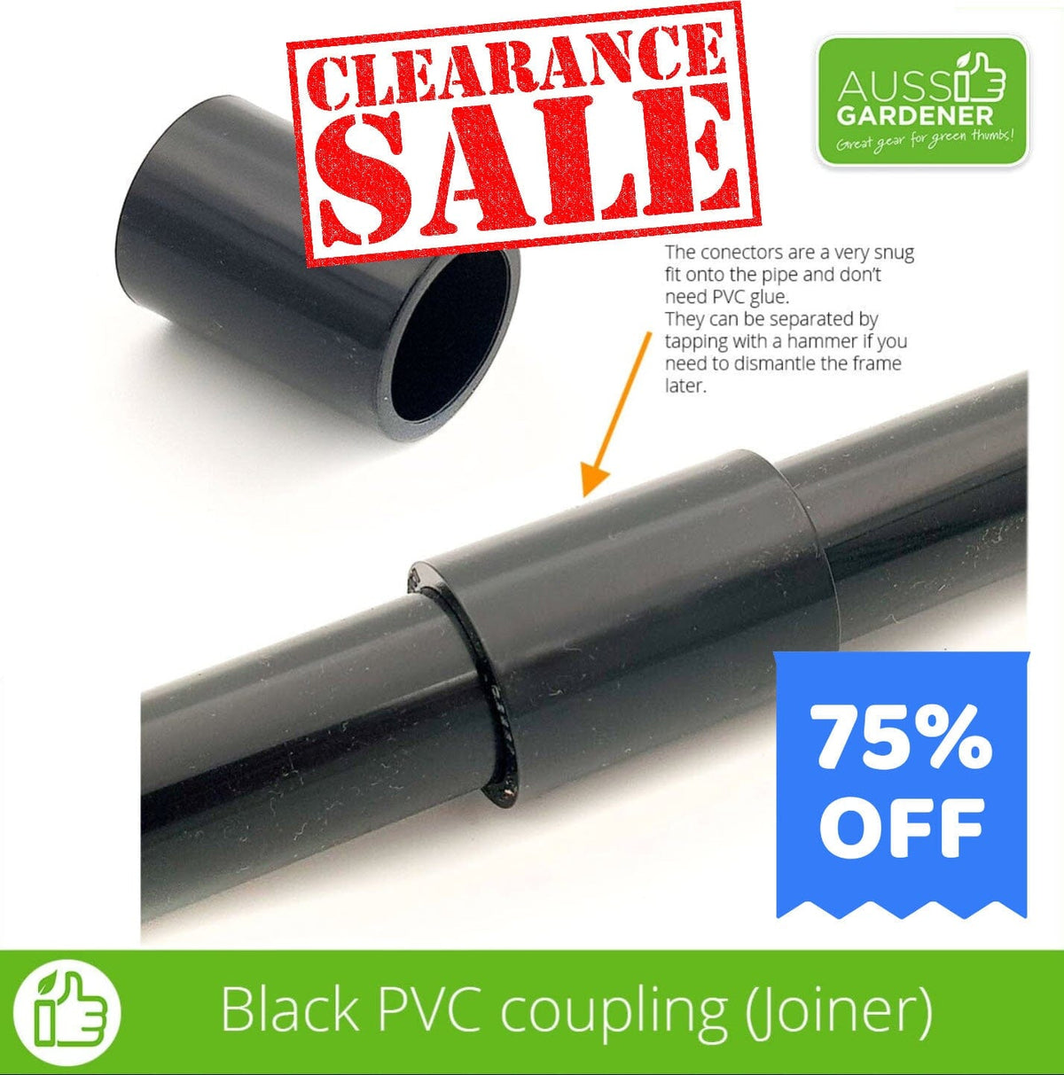 Black PVC Coupling Joiners | Aussie Gardener