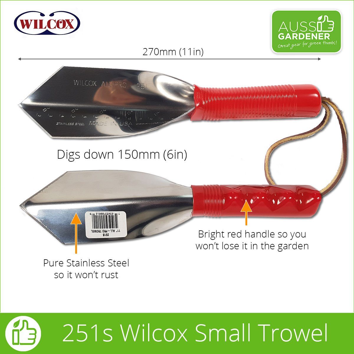 Small Trowel Wilcox 251s - Aussie Gardener
