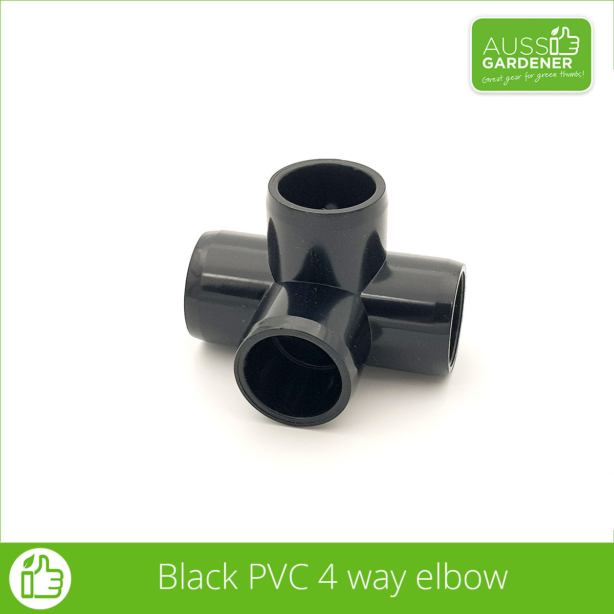 Black PVC 4 Way Corner Pieces | Aussie Gardener