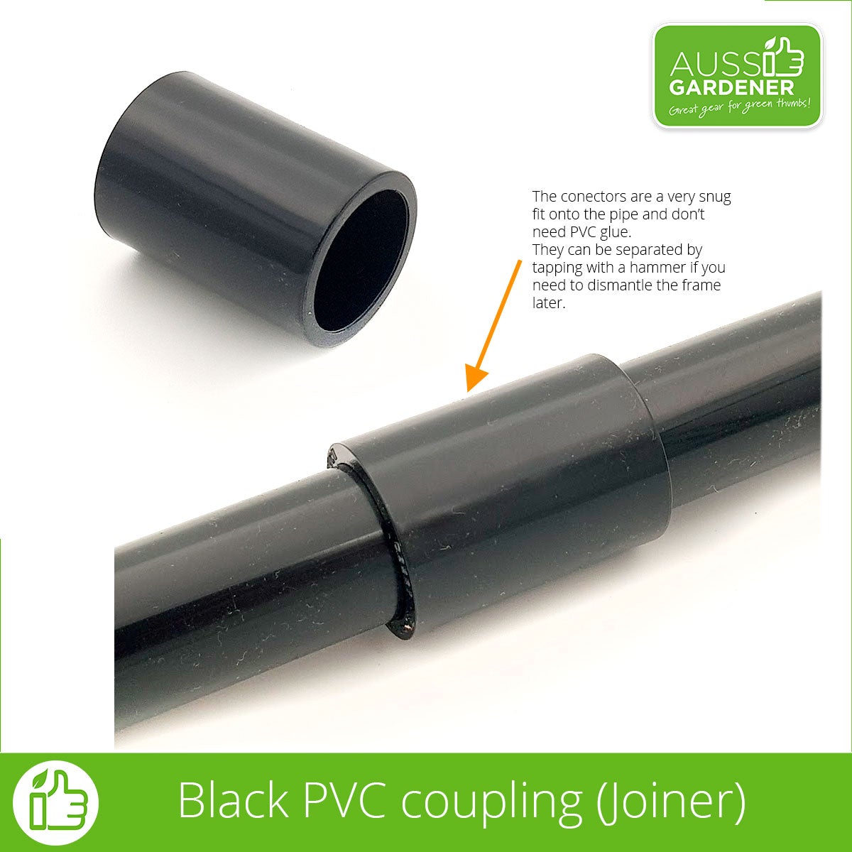 Black PVC Coupling Joiners | Aussie Gardener